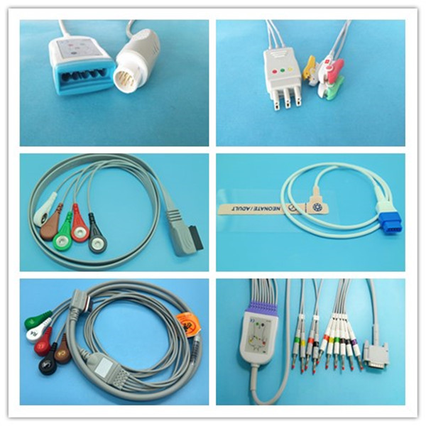 Patient Monitor EKG Cables Snap One Piece 2mm Dia Lead OEM / ODM Service