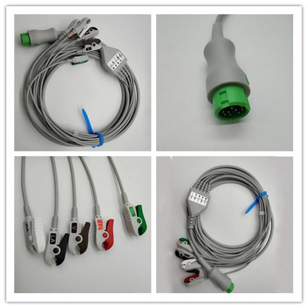 MINDRAY One Piece 5 Leads ECG Cables And Leadwires With CLIP 0.44lb ...