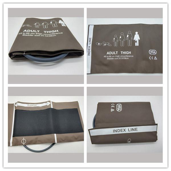 Reusable single tube hose Latex Free Thigh Blood Pressure Cuff , adult ...