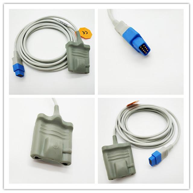 GE Trusignal adult, pediatric, finger clip, soft tip 1m 3m 9pin Monitor ...