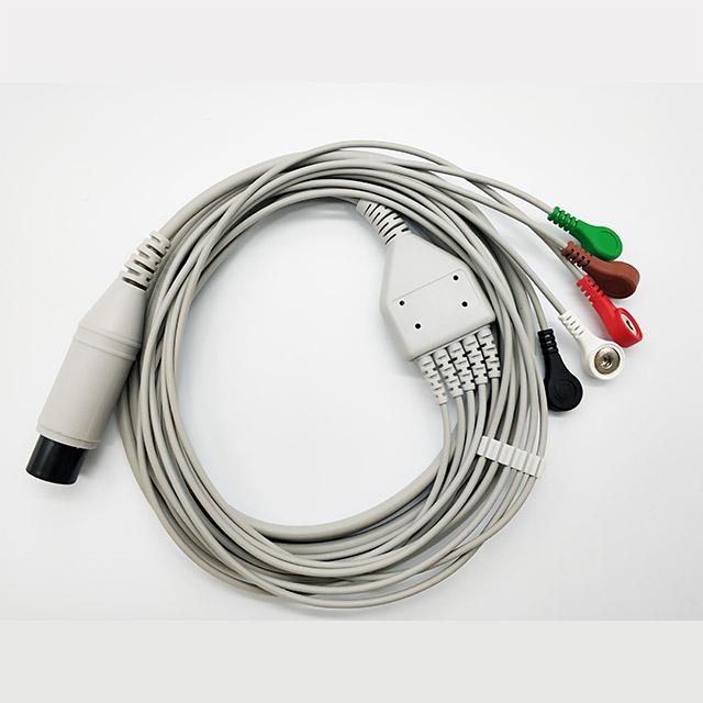 GE 5 leads Snap Connector Proximal ECG Lead Wires , Durable 6 Pin ECG ...