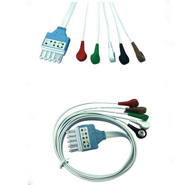5 Lead Snap Disposable ECG Cables And Leadwires HP M1968a AHA Standard