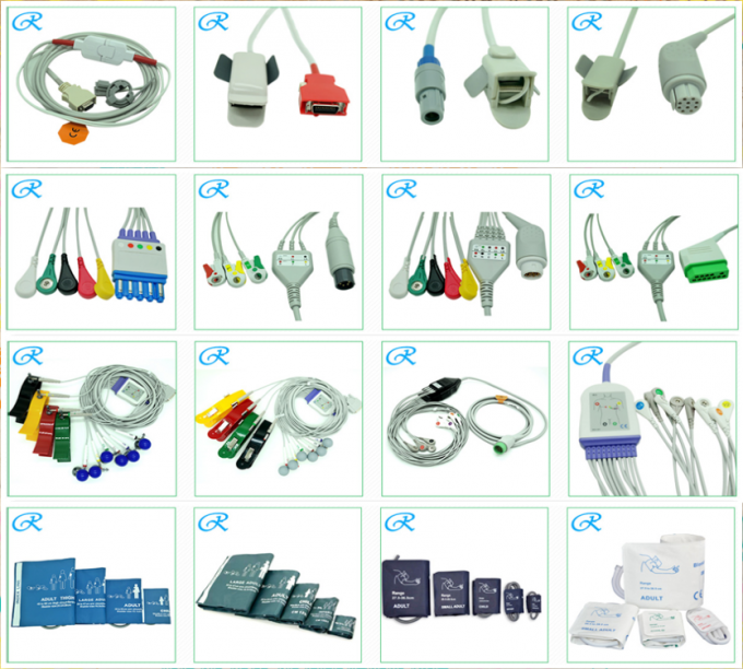 TPU Medical Cardiac Output Lead 6 Pin Ecg Electrode Cable